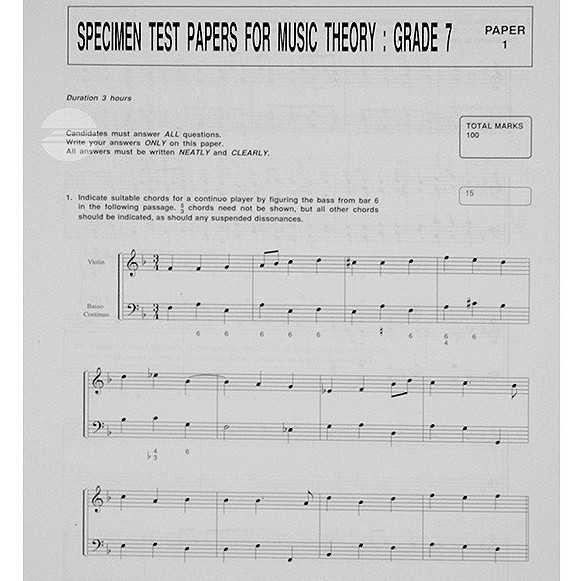 Specimen Test Papers For Music Theory Grade 7 – Euphony Musical