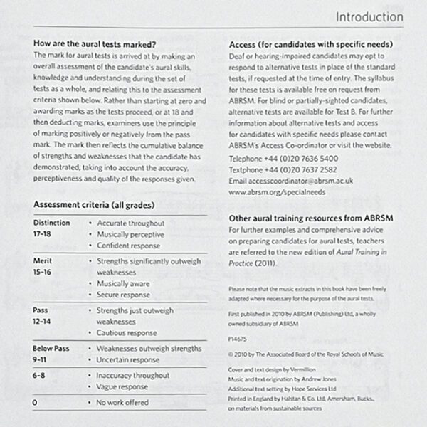 ABRSM Specimen Aural Tests Grade 6 - Euphony Musical