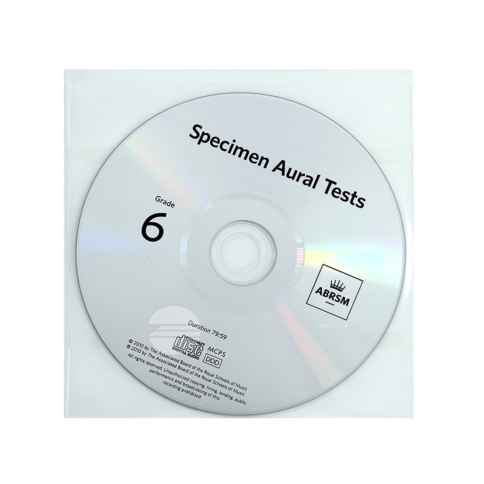 ABRSM Specimen Aural Tests Grade 6 + CD - Euphony Musical